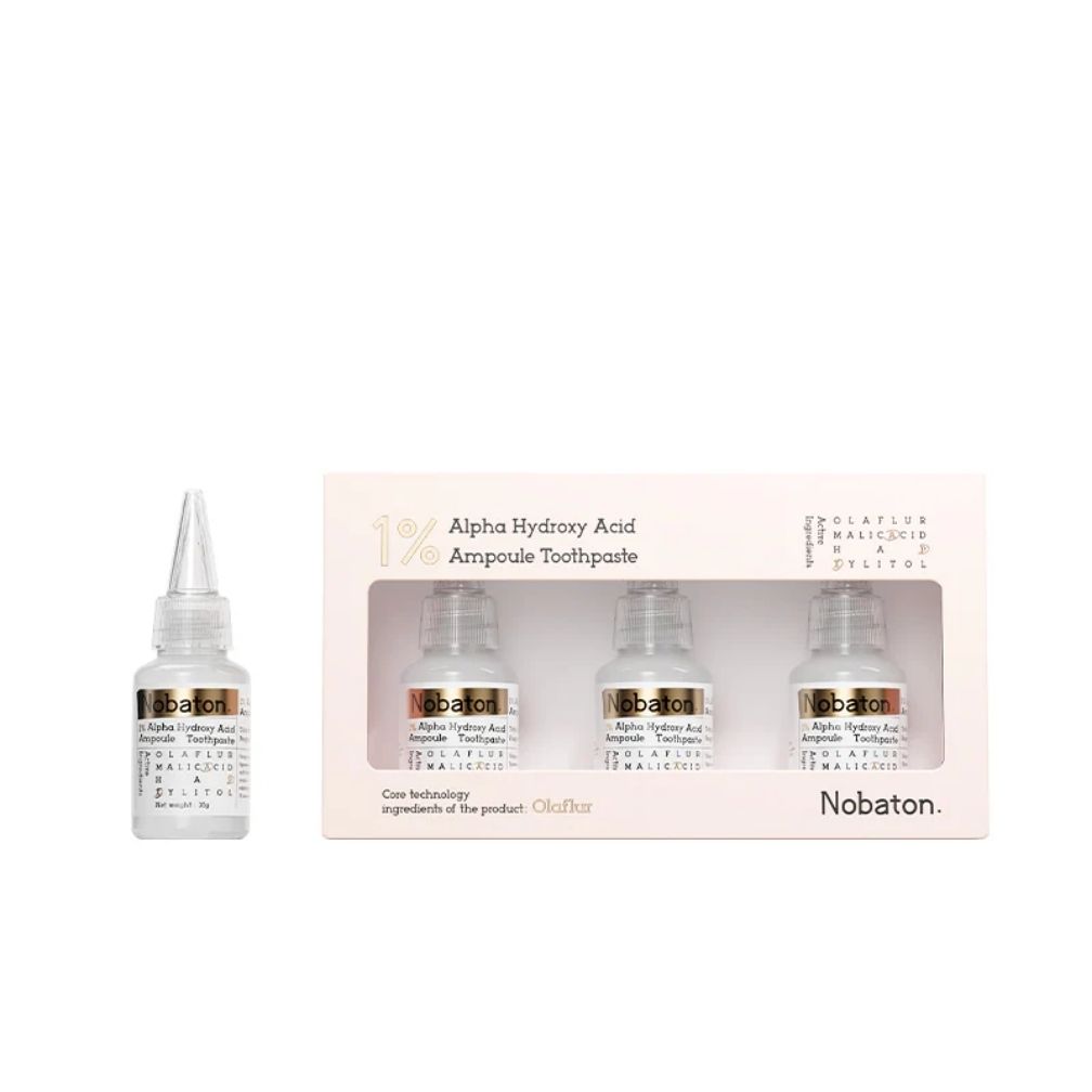 NOBATON 1% Alpha Hydroxy Acid Ampoule Toothpaste 35g x 3 - Novela