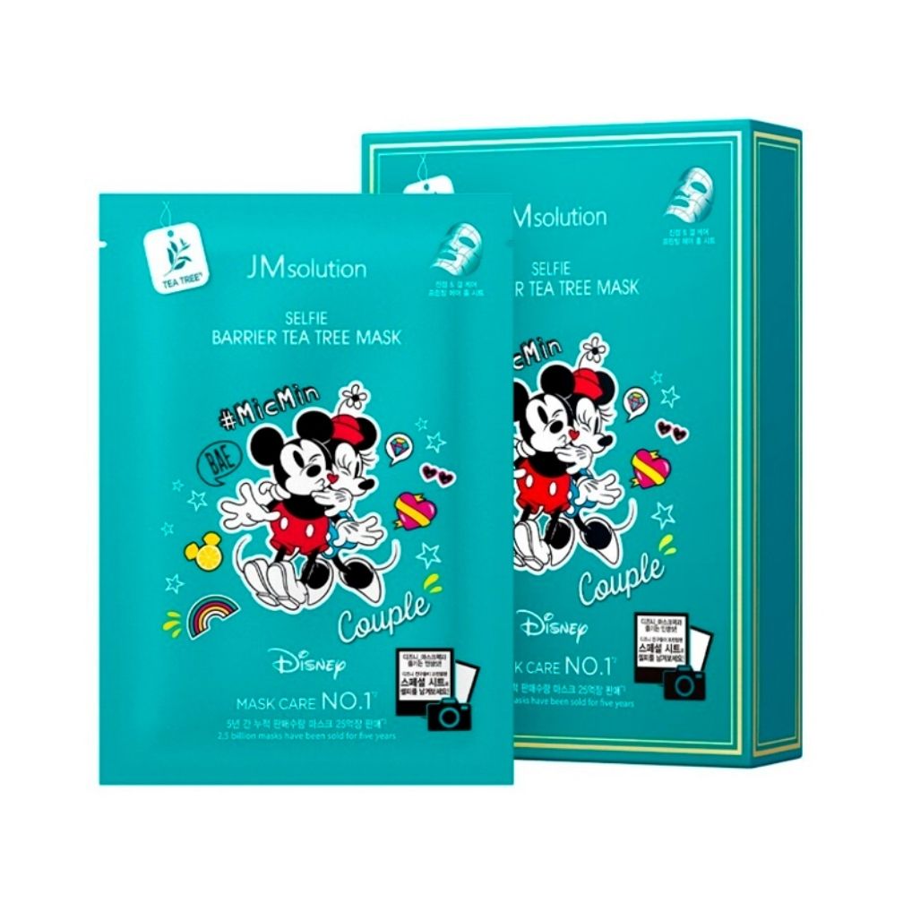 JMSOLUTION Selfie Barrier Tea Tree Mask x Disney Couple 10 x 30ml - Novela